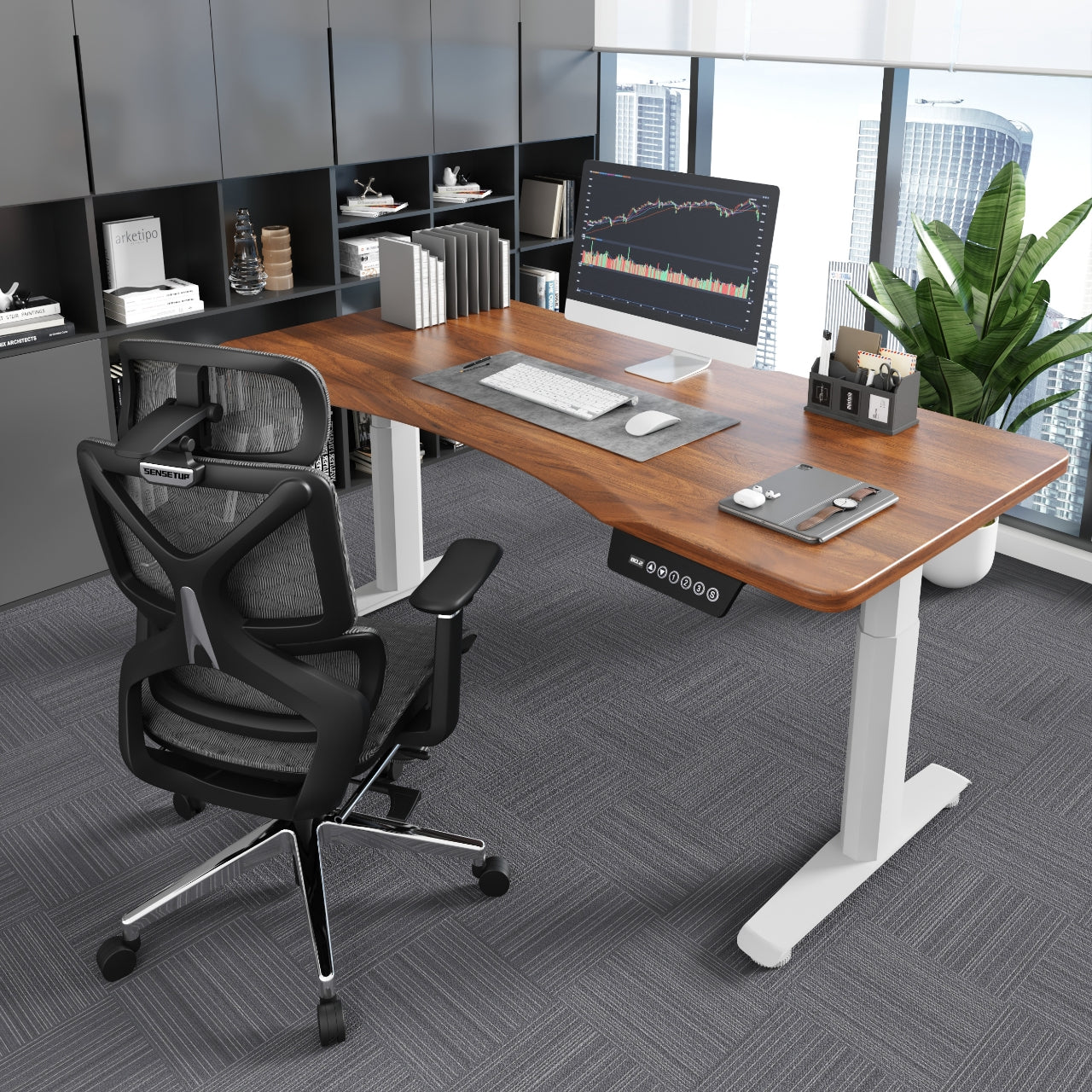 Mesa de Altura Regulável Elétrica Halec Duo W – SENSETUP